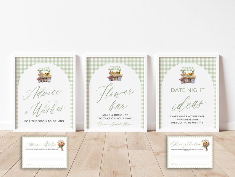 Fresh off the Market Bridal Shower Games Bundle, Editable Rustic Green ...