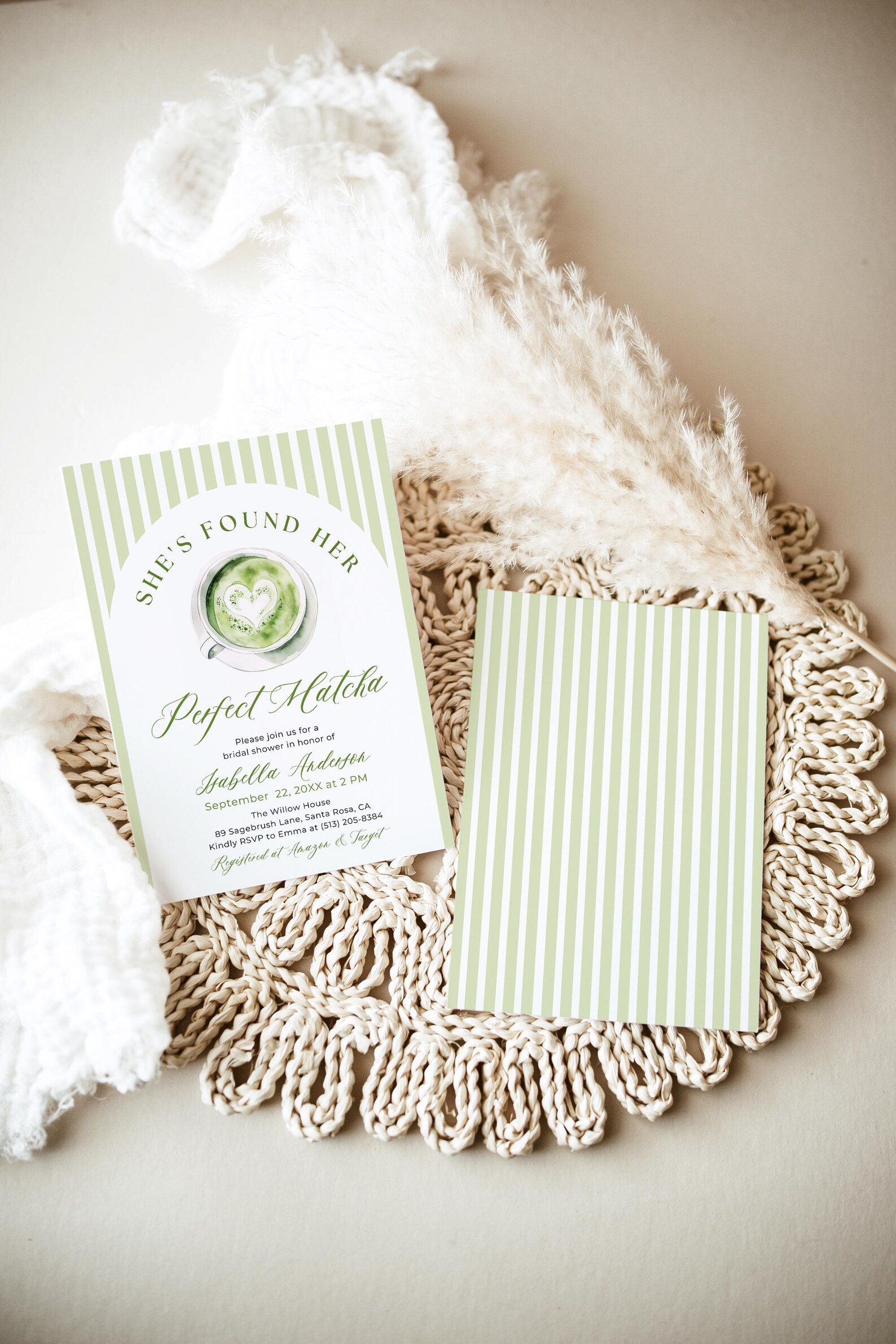 She's Found Her Perfect Matcha Bridal Shower Invitation Template ...