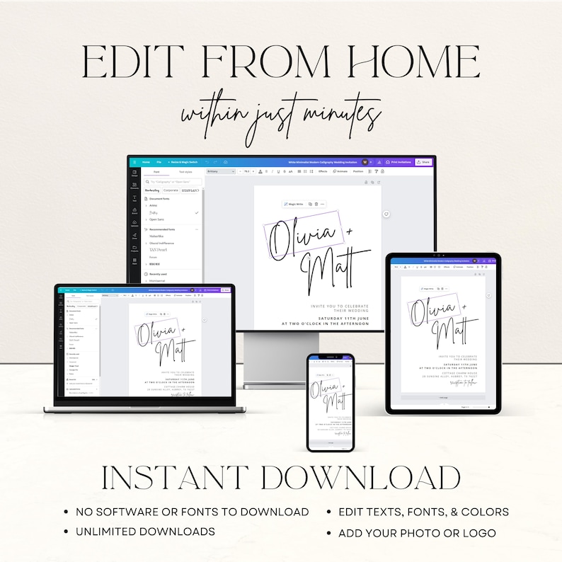 Editable Hand Drawn Whimsical Bow Coquette Blue Hearts Baby Boy ...