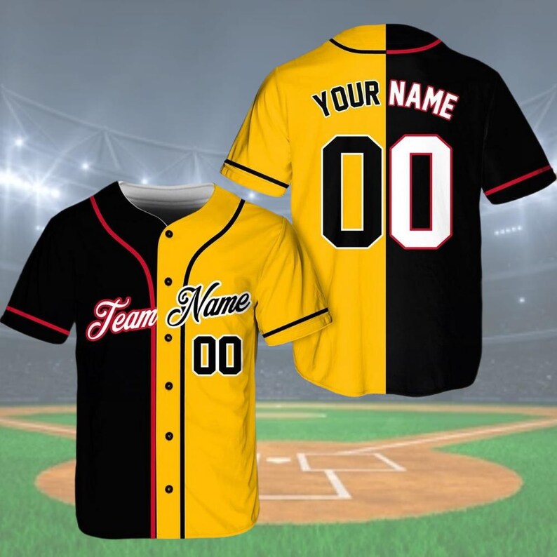 Custom Split Baseball Jersey Full Stitch, Personalized Embroidered Name ...