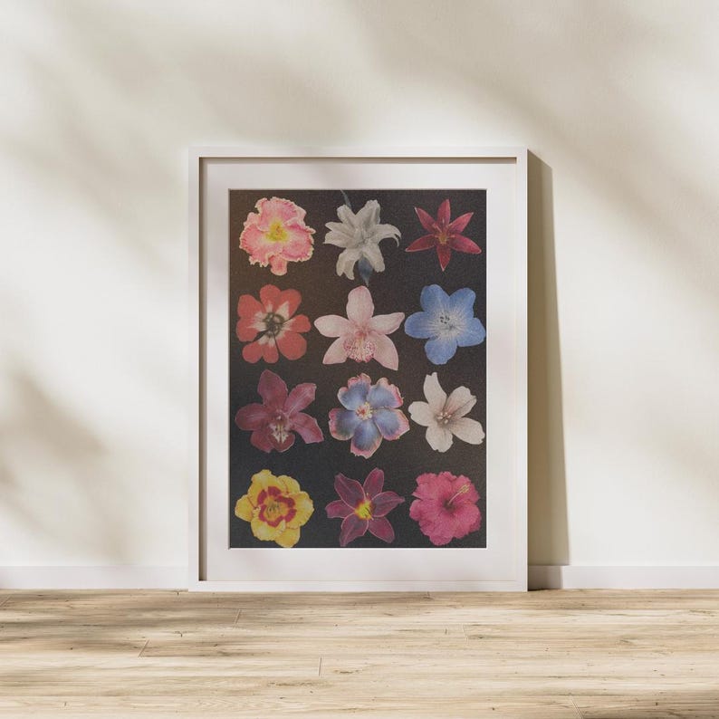 Vintage Botanical Flower Wall Art - Poster - Etsy UK