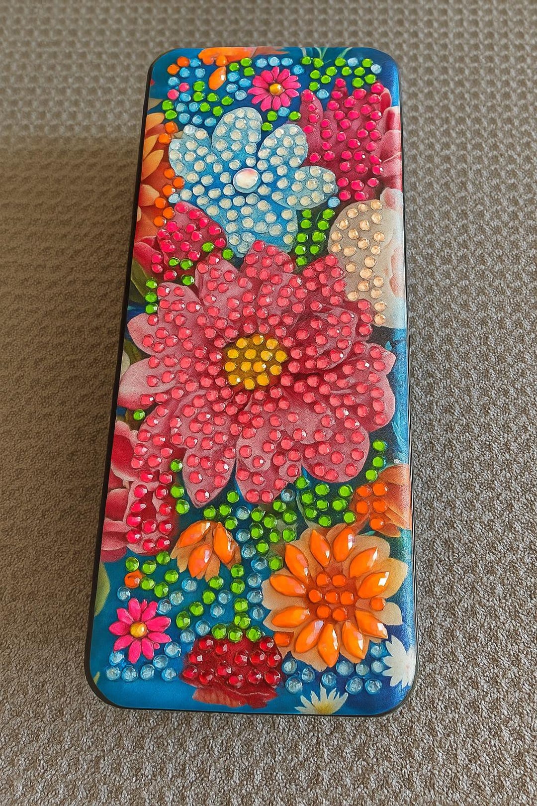 Handmade Floral Diamond Art Glasses Case - Completed & Sealed - Sparkly ...