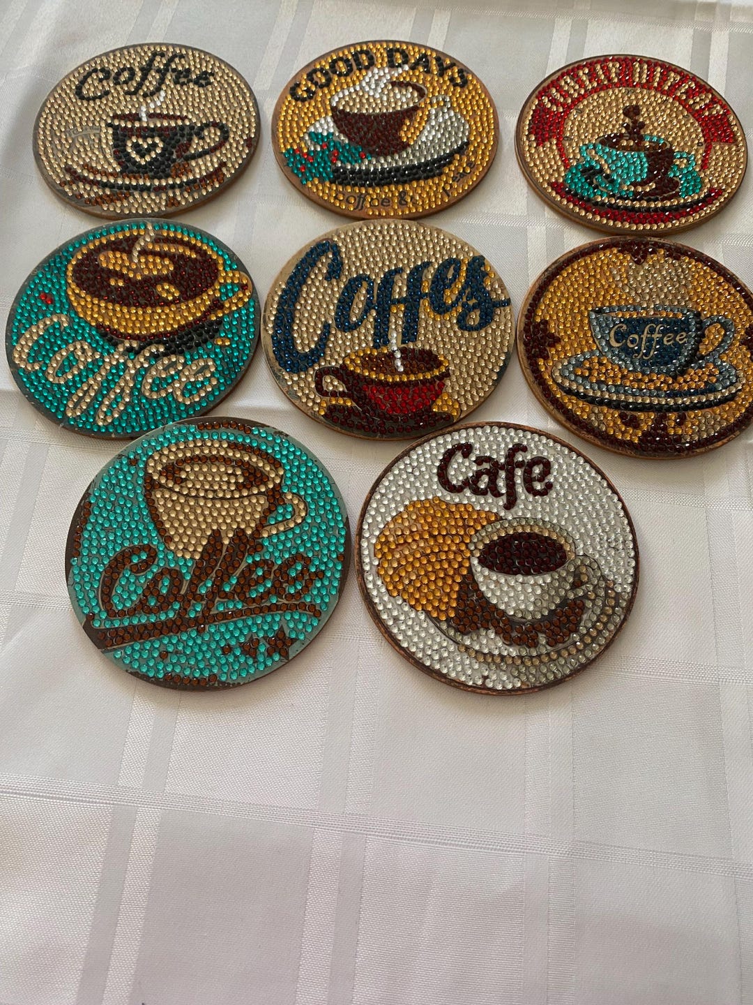 Coffee Lovers- Diamond Art Coffee Themed Coasters. - Etsy