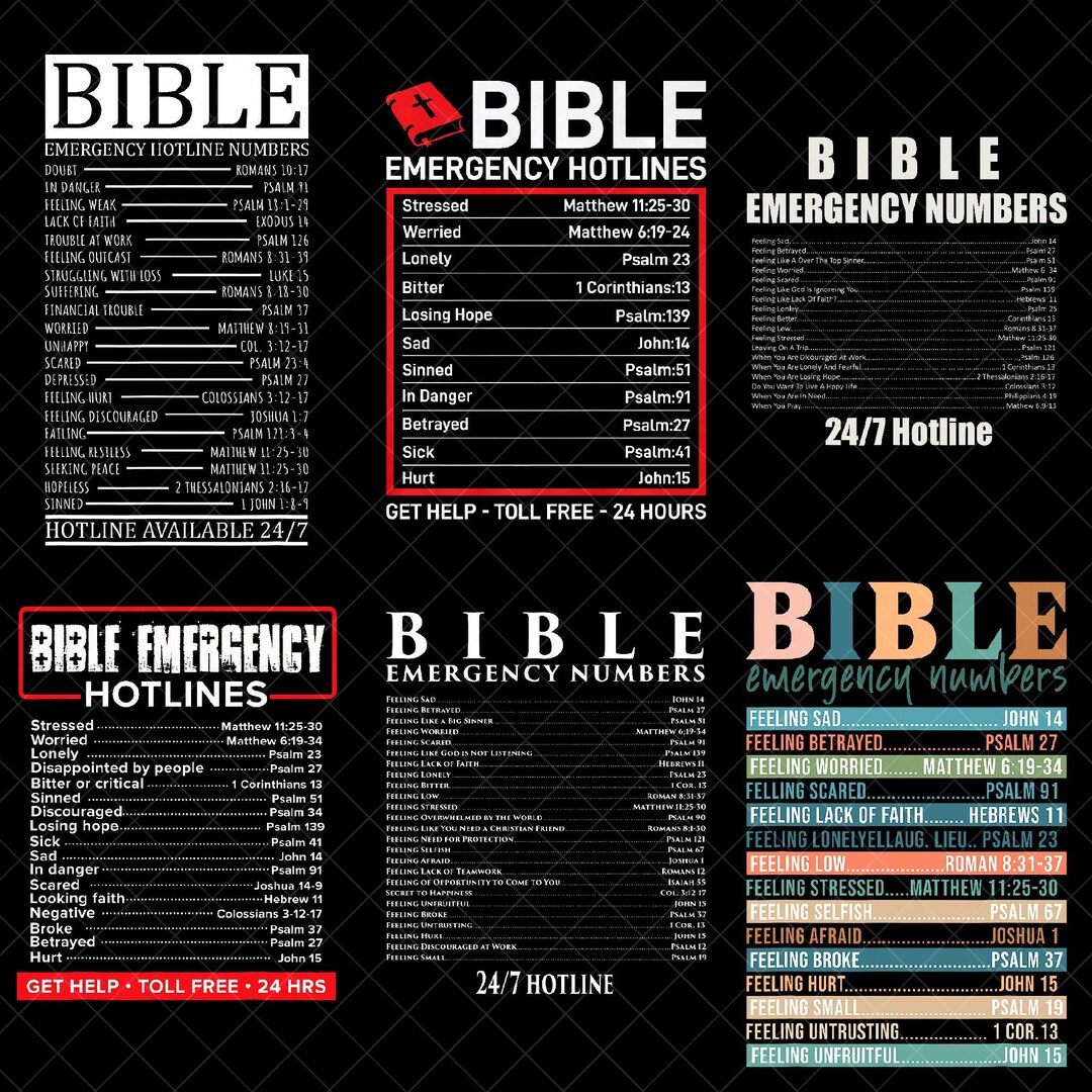 Bible Emergency Numbers PNG, Christian Hotline Bible Verses, Faith ...