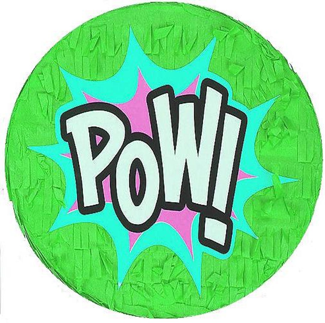 Lime Green Pow Action Hit Pinata - Etsy