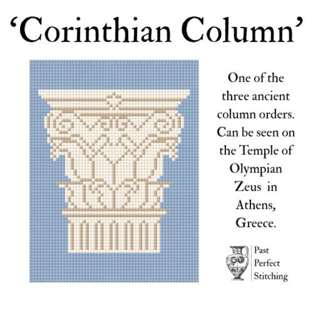Corinthian Column Digital Cross Stitch Pattern - Etsy