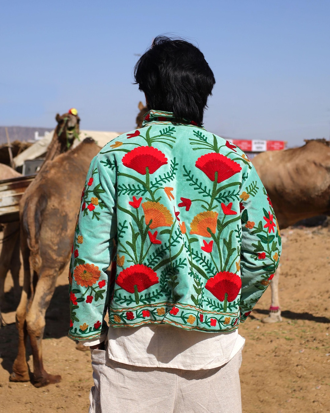 Green Short Velvet Jacket, Velvet Suzani Coat, Boho Embroidered Jacket ...