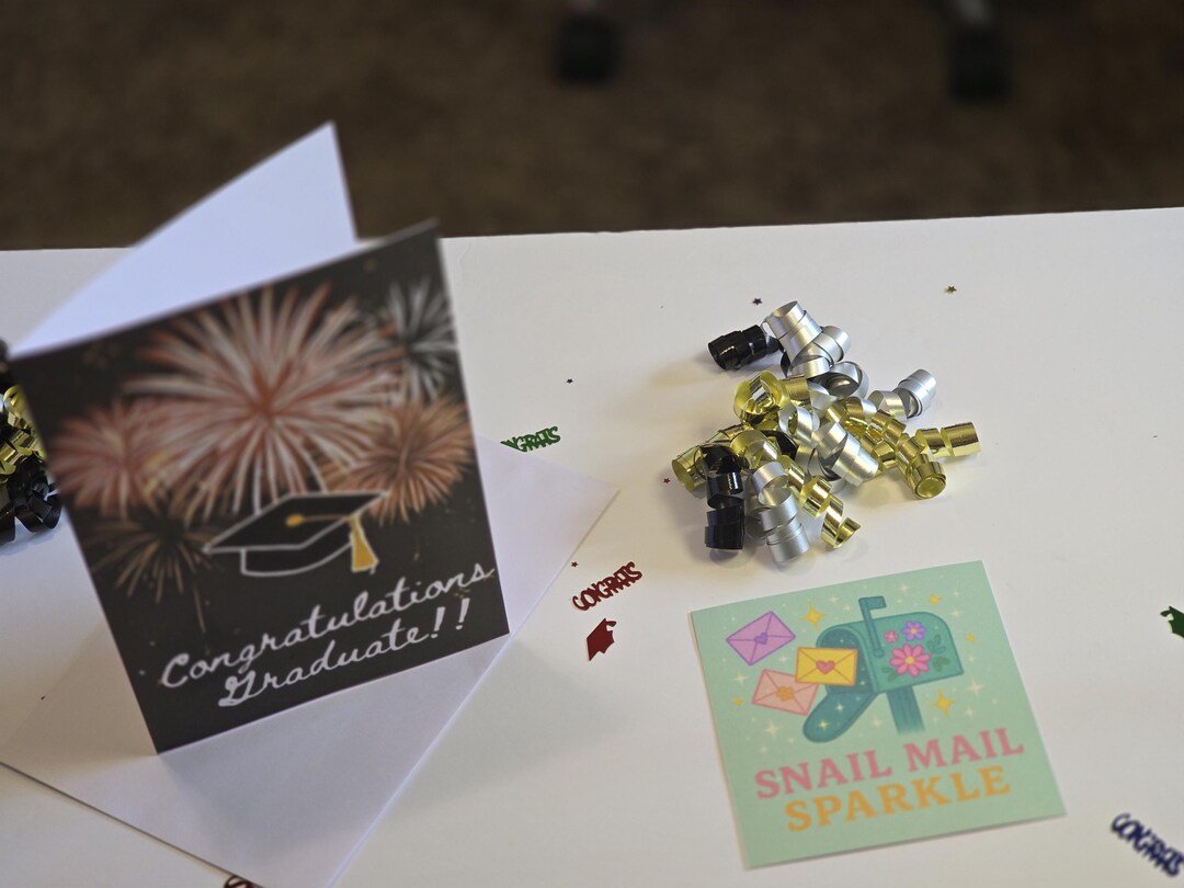 Congrats Grad Card With Fireworks & Cap | Sparkly Class of 2025 ...