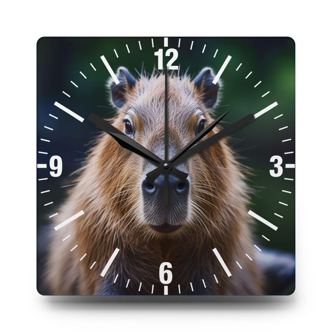 Cute Capybara Wall Clock, Funny Animal Acrylic Clock, Modern Kids Room ...