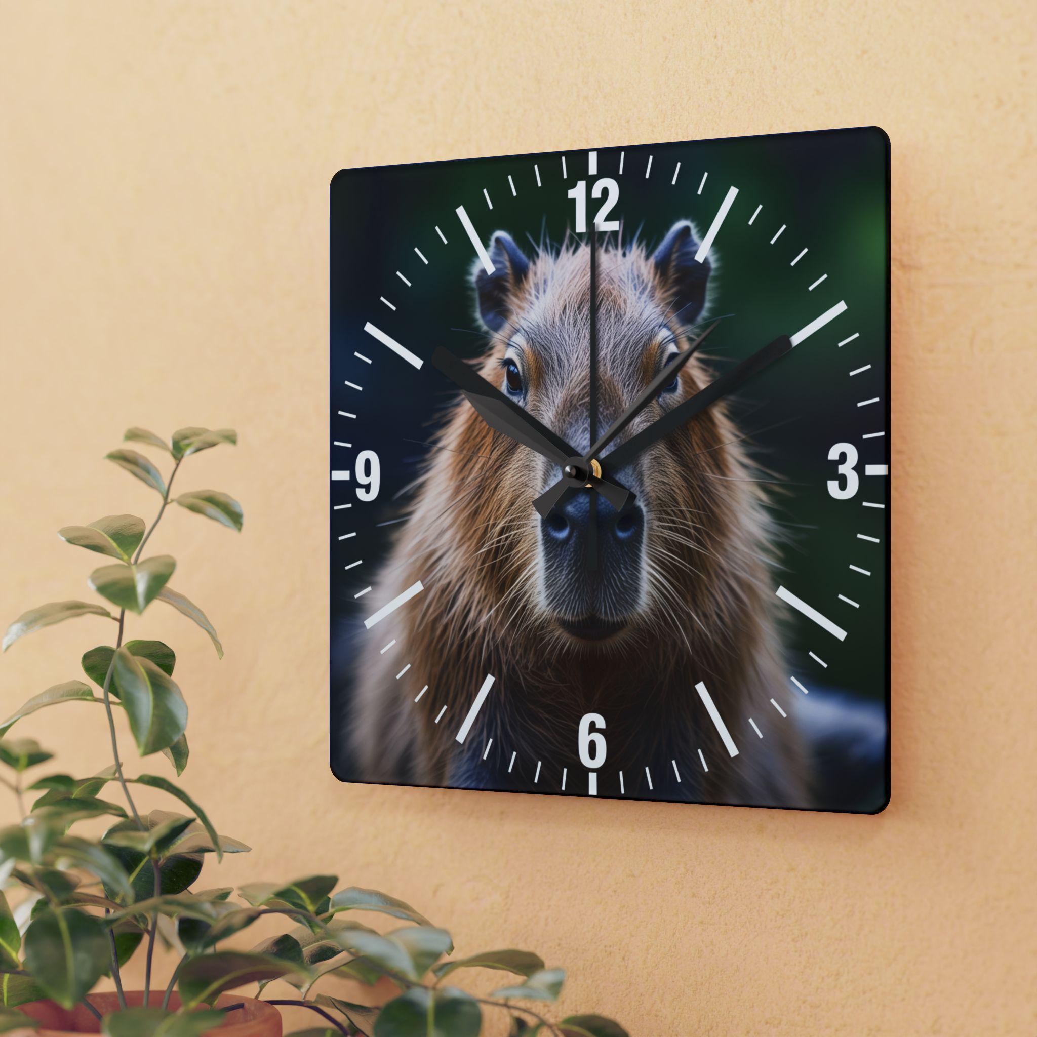 Cute Capybara Wall Clock, Funny Animal Acrylic Clock, Modern Kids Room ...