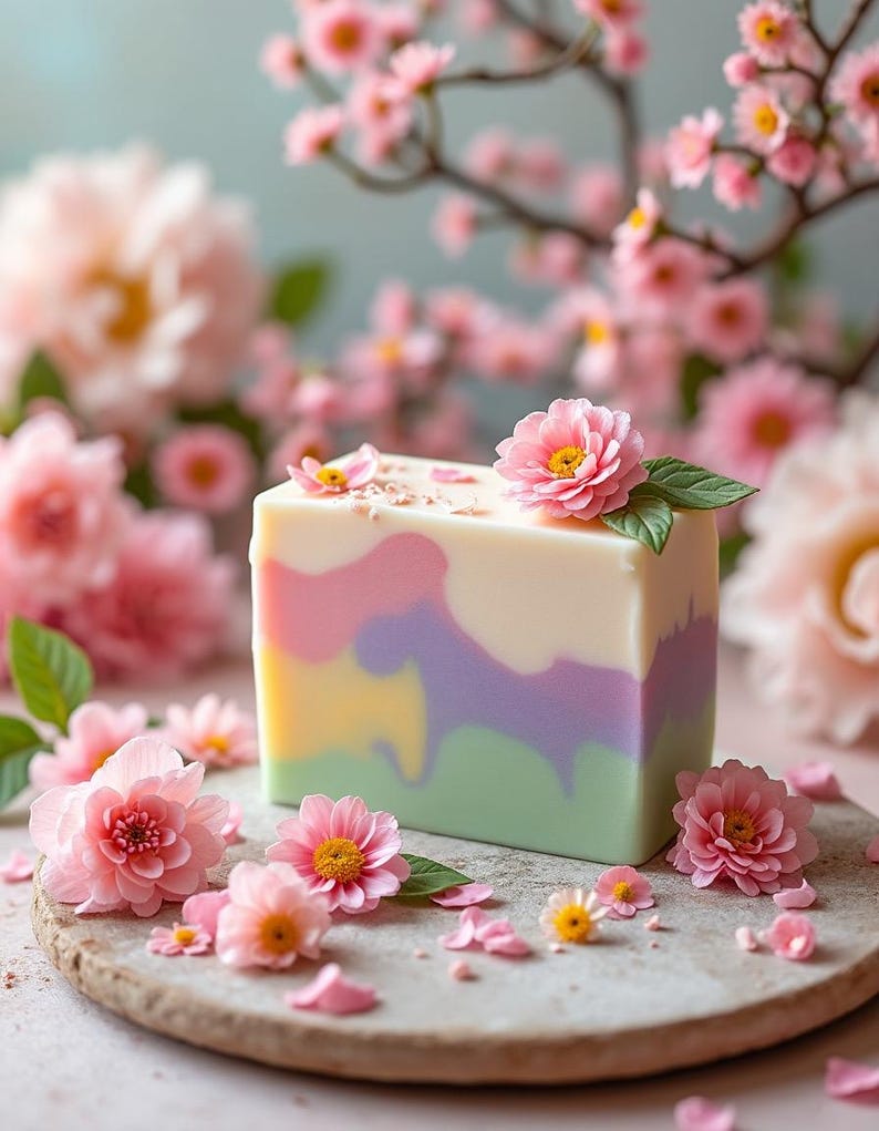 Set of Four Wild Flowers Spring Soap Bars, Handmade Natural Bar, 5 Oz ...