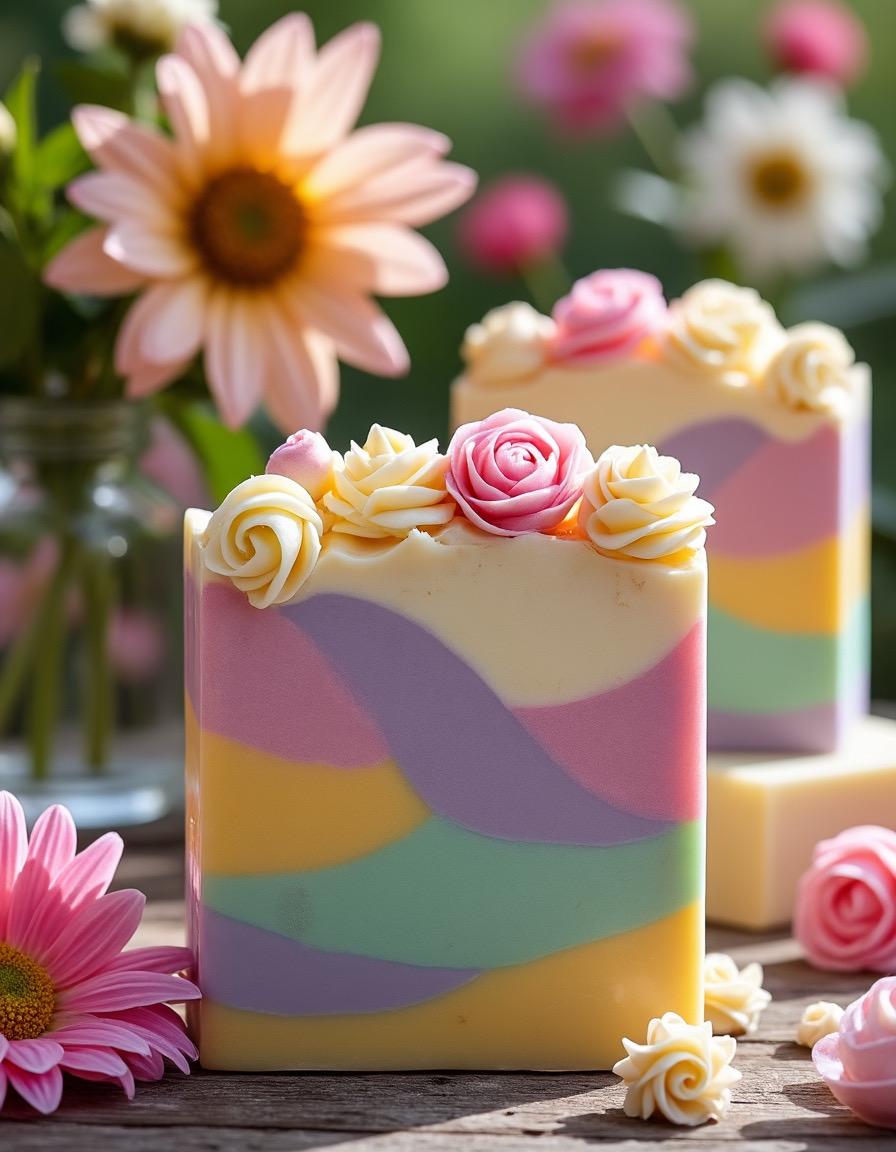 Set of Four Wild Flowers Spring Soap Bars, Handmade Natural Bar, 5 Oz ...