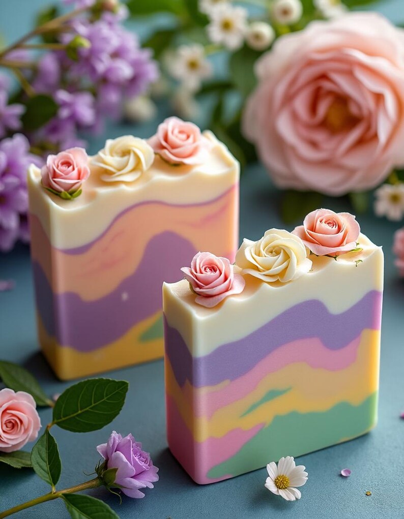 Set of Four Wild Flowers Spring Soap Bars, Handmade Natural Bar, 5 Oz ...