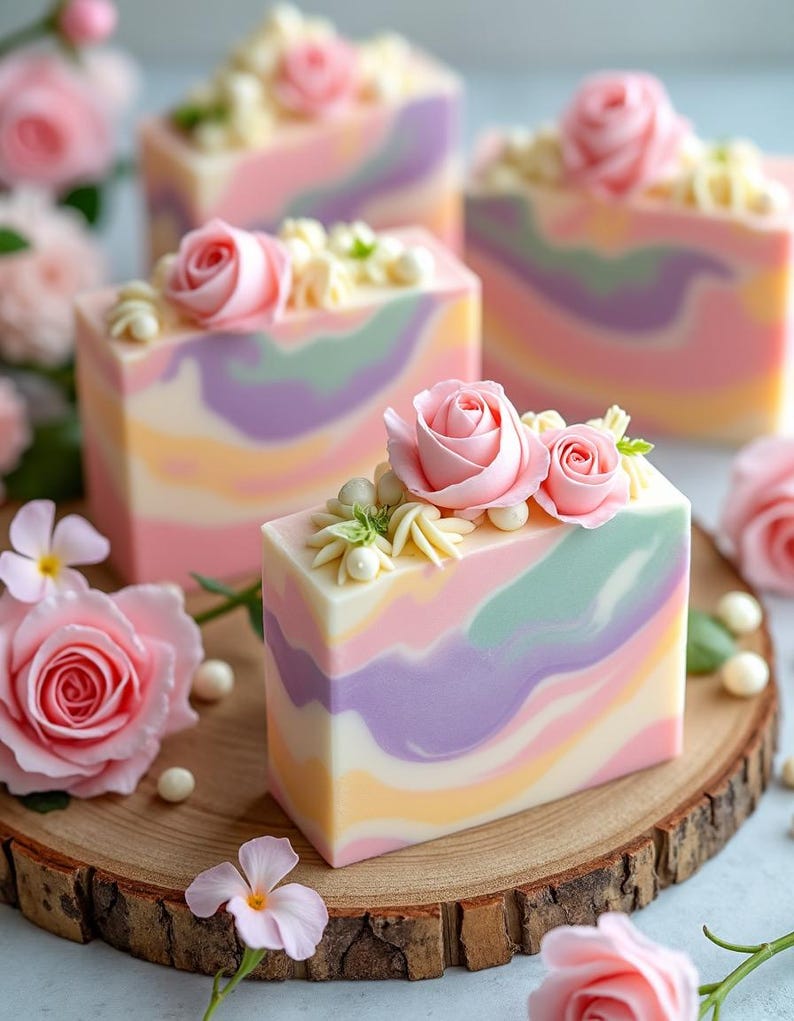 Set of Four Wild Flowers Spring Soap Bars, Handmade Natural Bar, 5 Oz ...