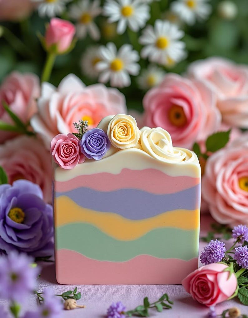 Set of Four Wild Flowers Spring Soap Bars, Handmade Natural Bar, 5 Oz ...