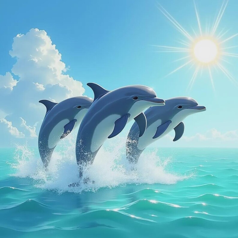 Dolphin Prints Bundle PNG Files X25 – Custom Digital Designs for Crafts ...