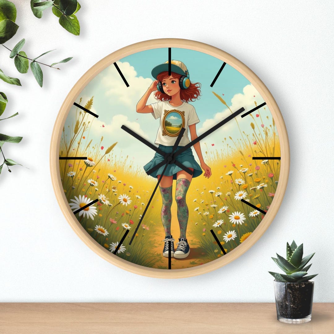Daisy Wall Clock Design Inspiration Home Decor Wall Art Piece Display ...