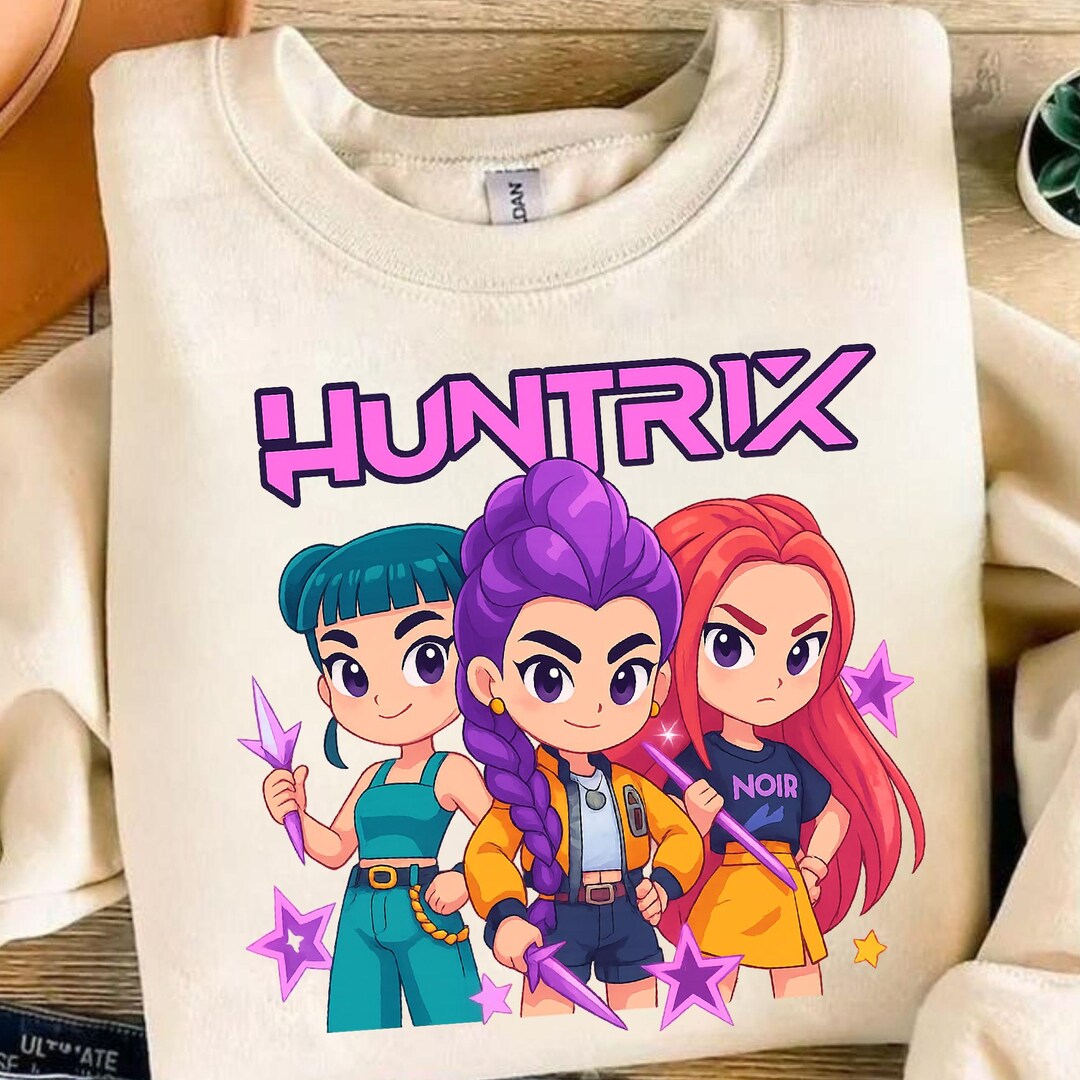 Huntrix Kpop Demon Hunters Png Bundle, Kpop Idol Group Png Design, Girl ...