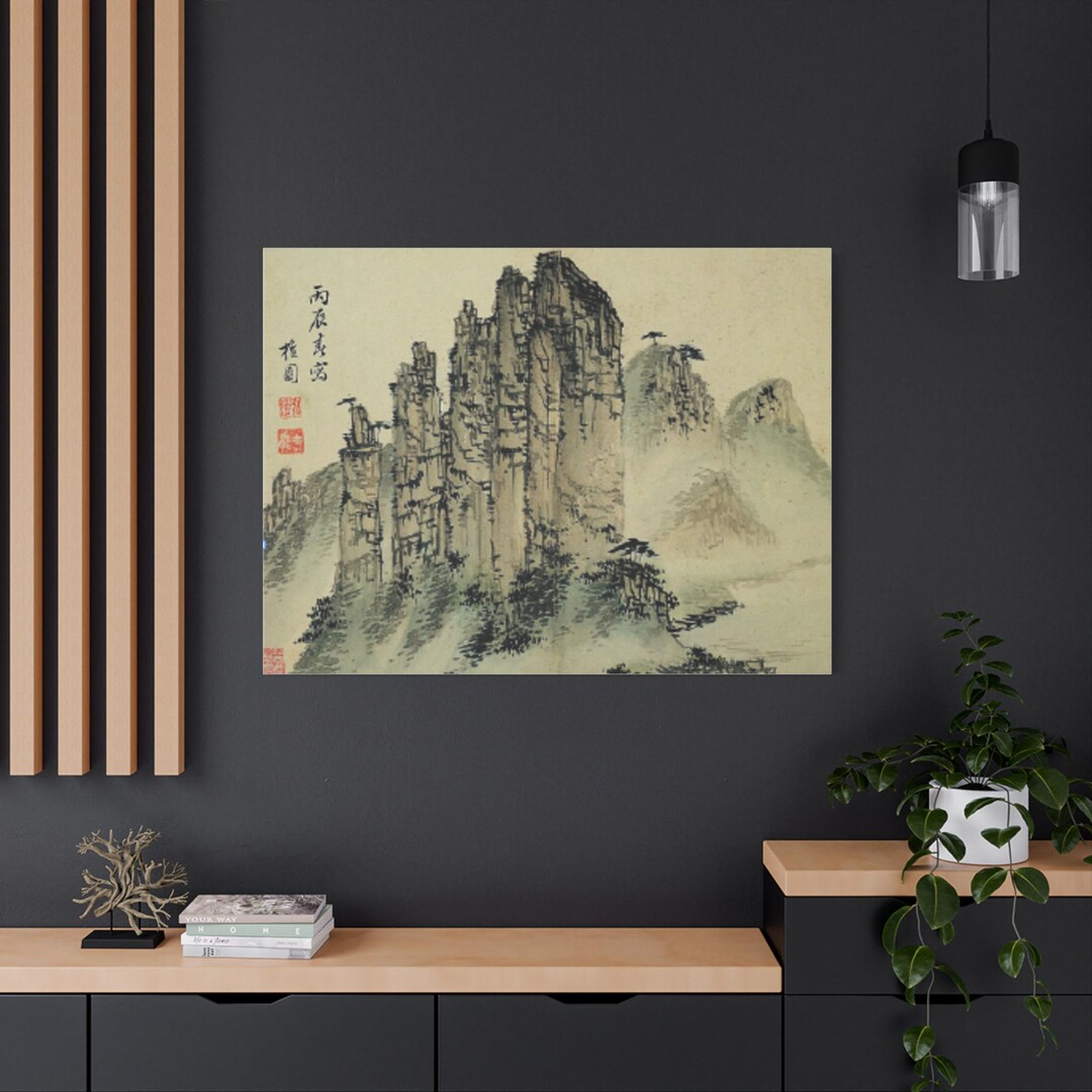 Korean Traditional Landscape Art | Vintage Joseon Dynasty Style Canvas ...
