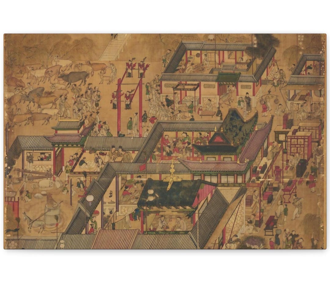 Ancient Seoul Marketplace Korean History Canvas Print Etsy