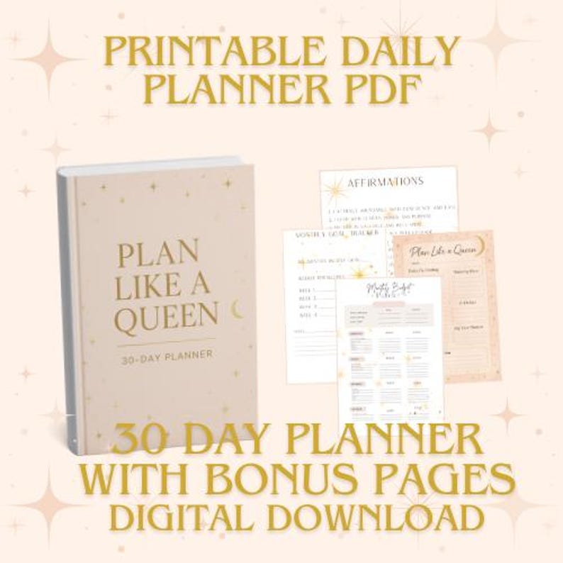 Plan Like a Queen – Celestial Planner (30-day Printable PDF) - Etsy