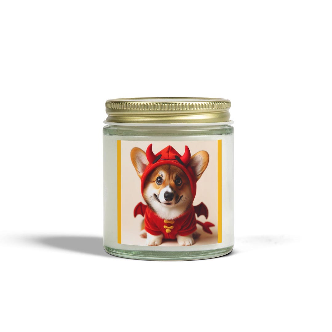 Corgi Devil Scented Candle - Fun Halloween Decor, Cute Gift for Dog ...