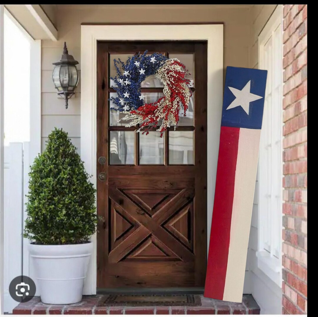 Texas Flag Vertical Porch Leaner Sign All Weather Heavy Rustic Memorial ...