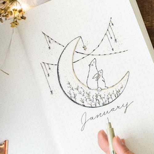 Blank and December Printable for Journal or Planner Bear - Etsy