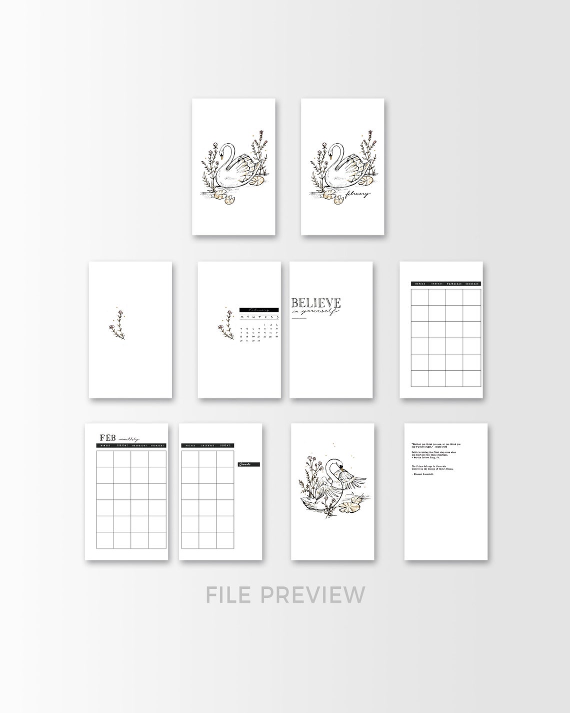 Full Blank Setup Printable for Journal or Planner Elegant | Etsy