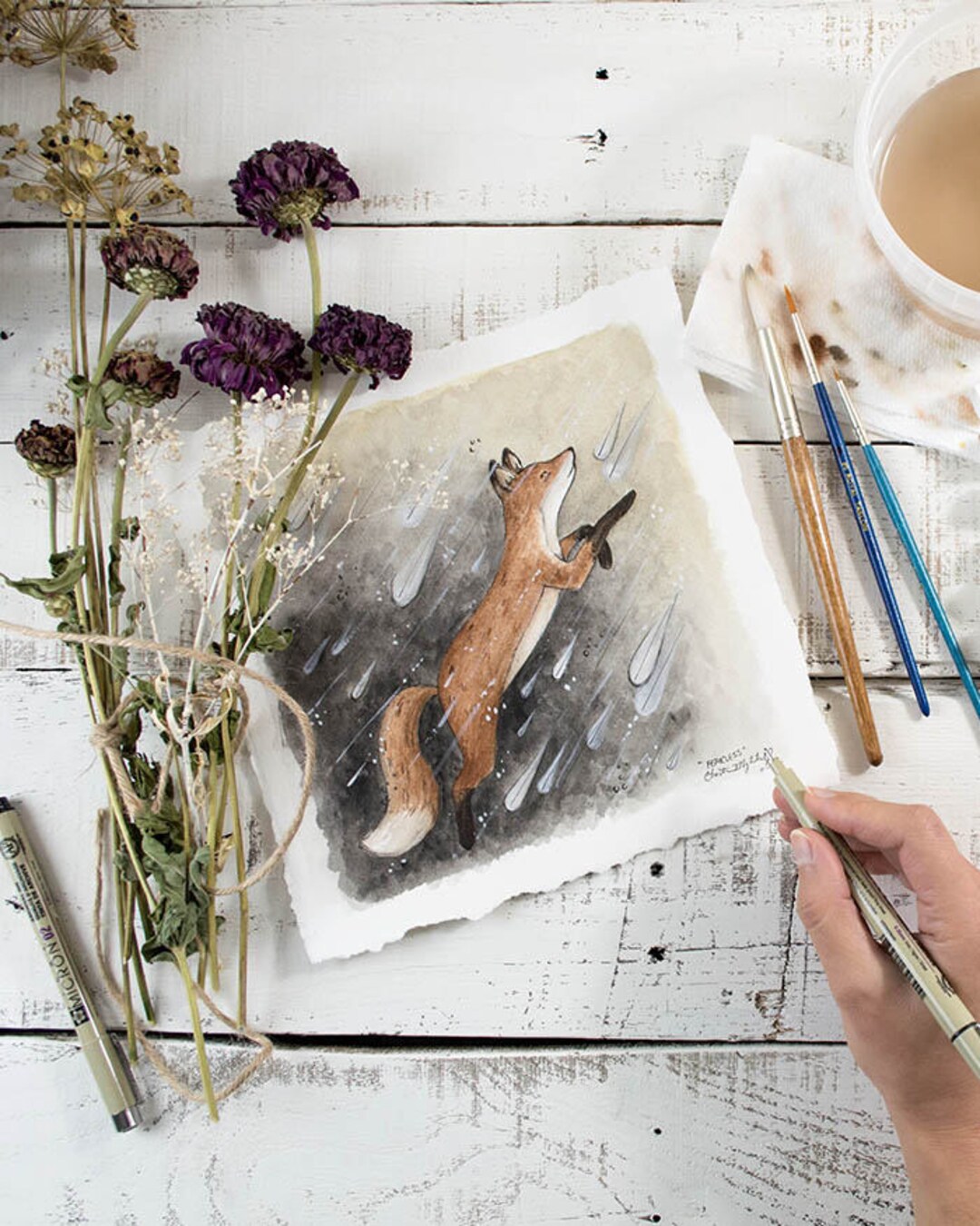 Watercolor Fearless Fox Printable for Your Home or Office - Etsy