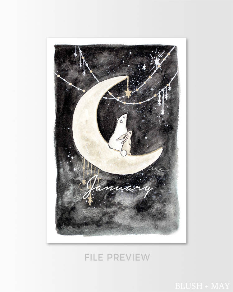 Blank and January Printable for Journal or Planner Bear and | Etsy