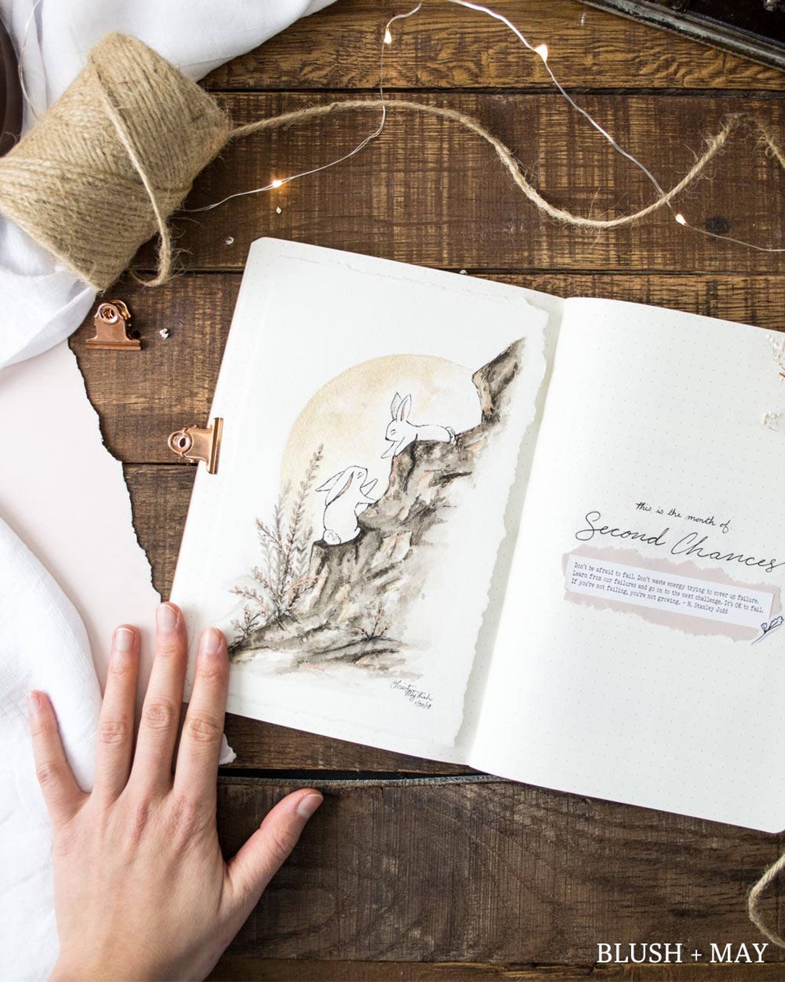 Printable for Journal or Planner Bunny on a Journey Painting | Etsy