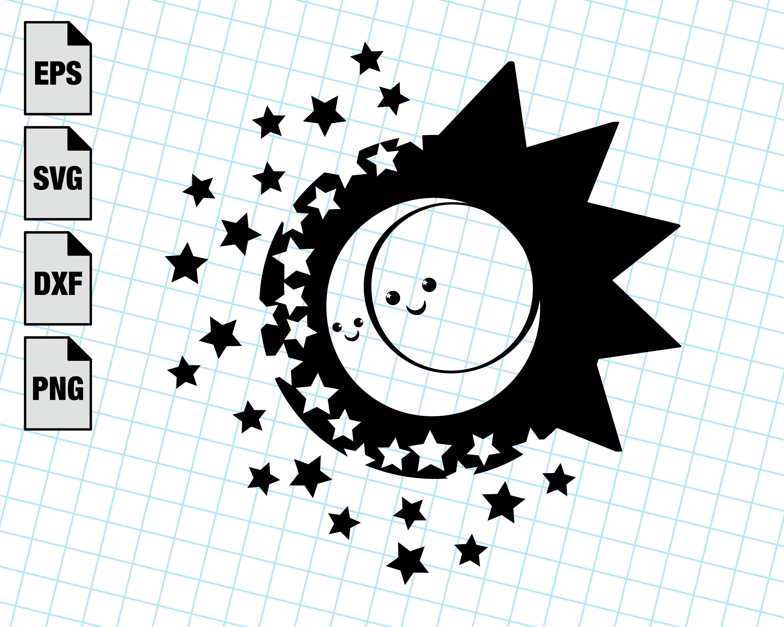 Sun & Moon - Digital Cut File - Etsy