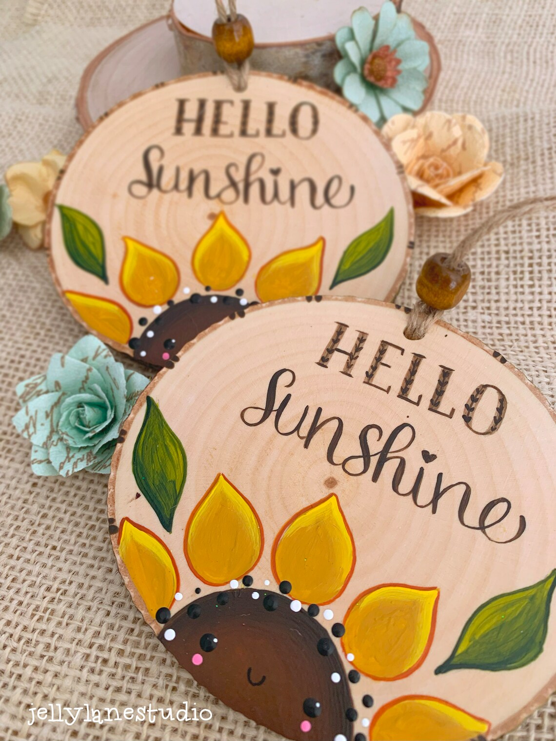 Hello Sunshine Ornament, Cute Sunflower Ornament, Sunflower Decor ...