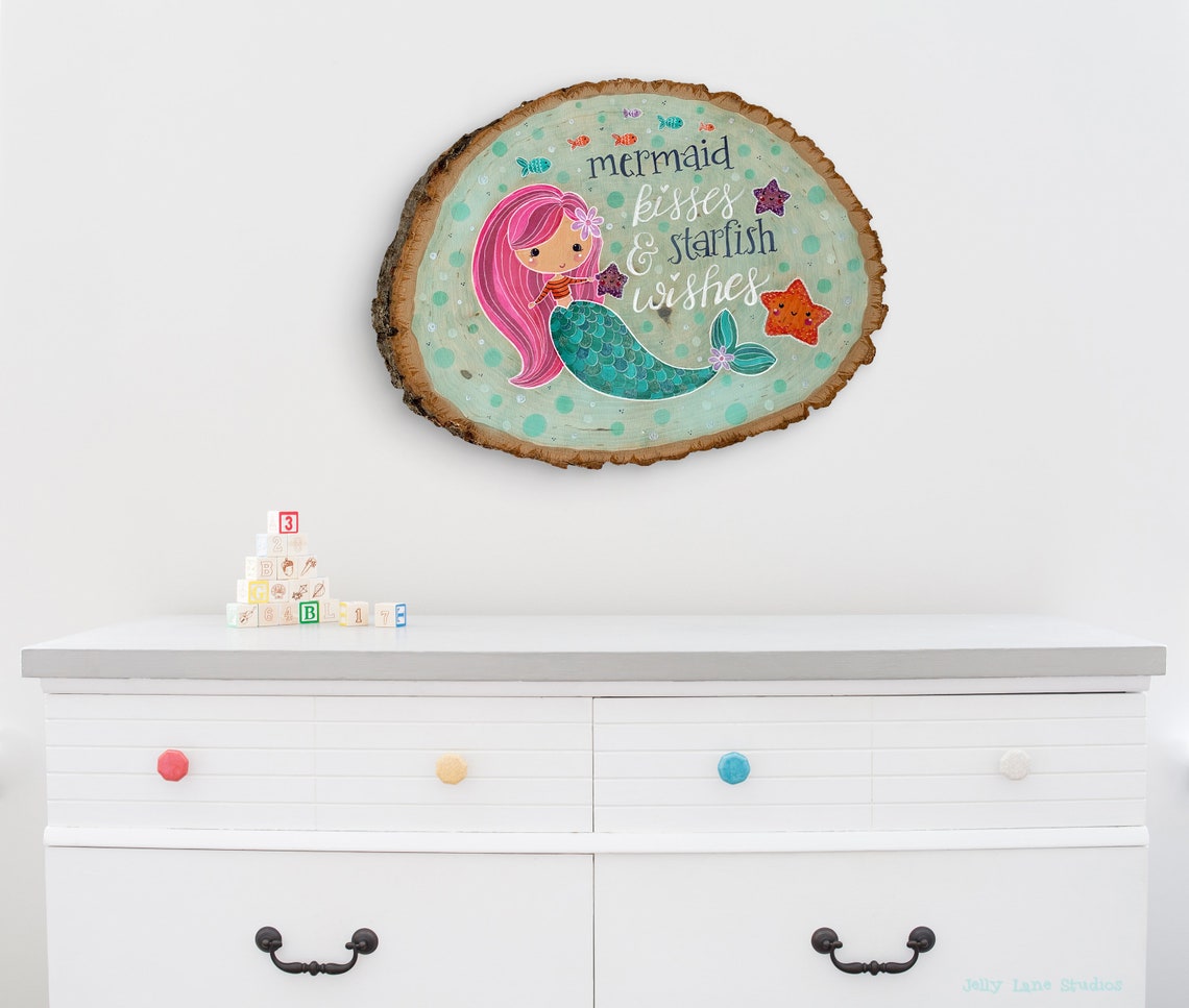 Mermaid Name Sign Personalized Mermaid Wall Decor Wall Art | Etsy