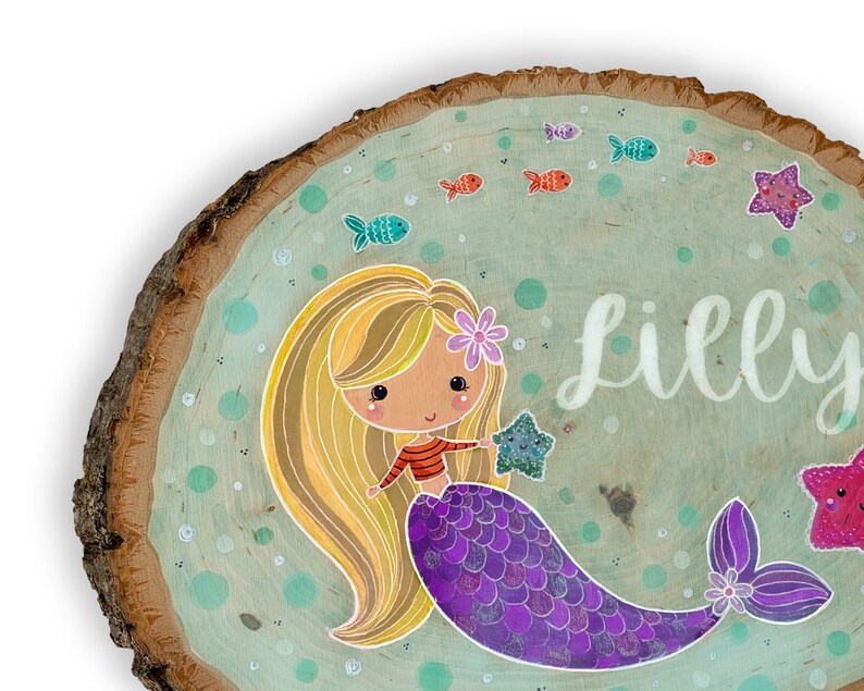 Mermaid Name Sign Personalized Mermaid Wall Decor Wall Art | Etsy