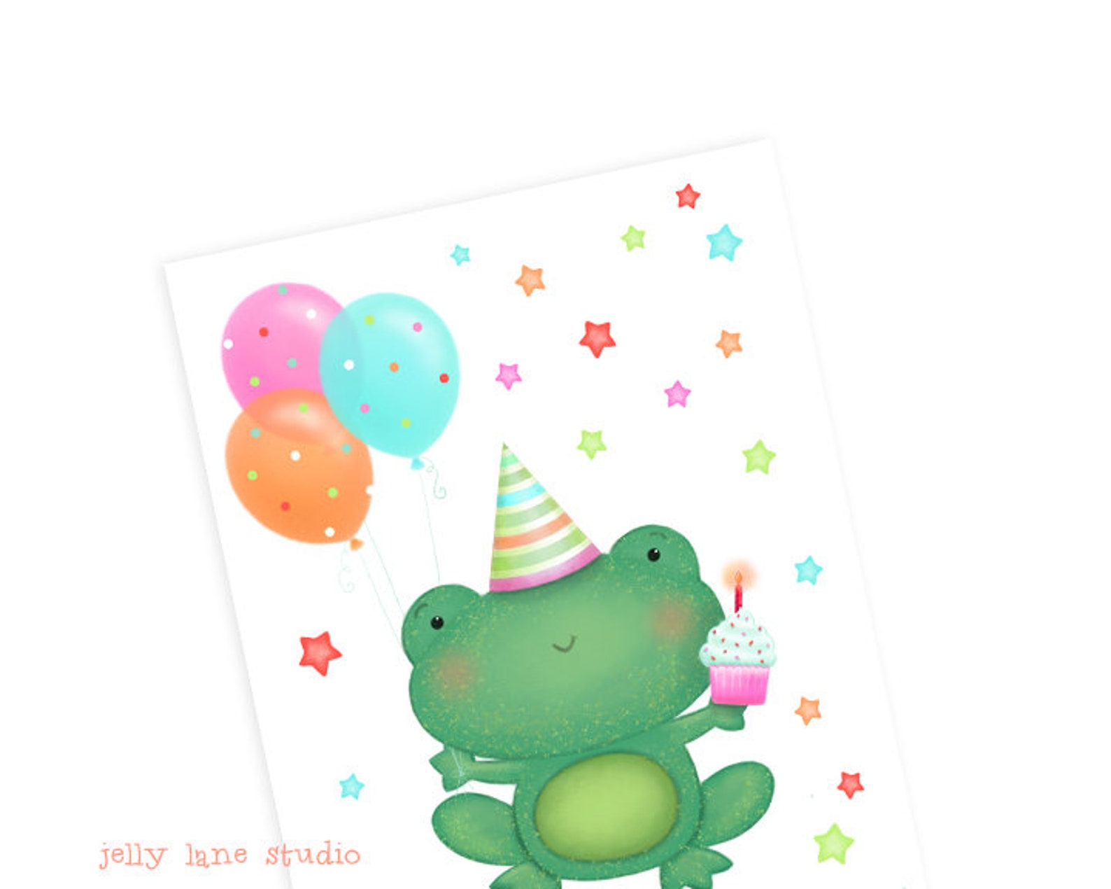 Frog Birthday Card, Printed Birthday Card for Child, Eco Friendly ...