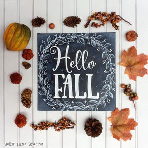 Fall Chalkboard Sign, Hello Fall, Farmhouse Decor, Autumn Chalkboard ...