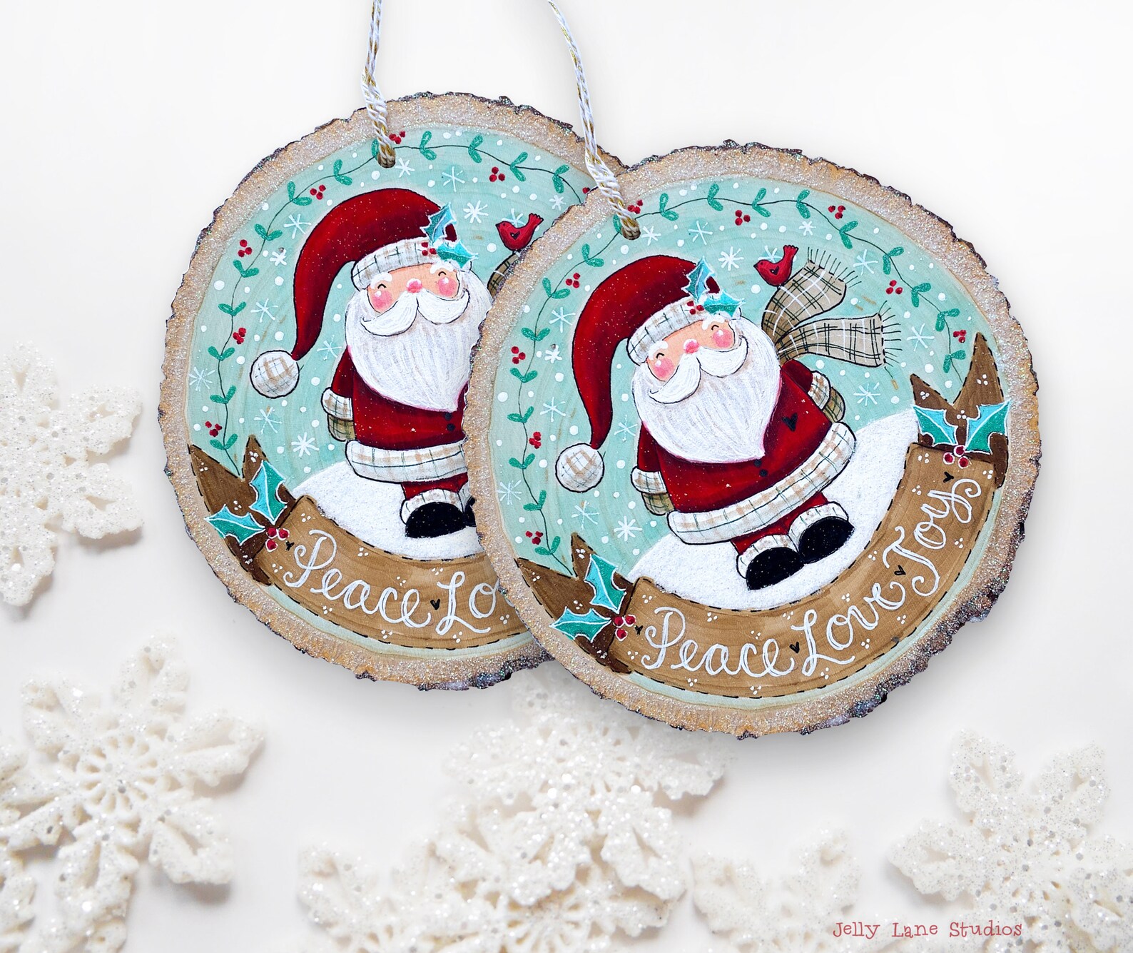 Rustic Santa Ornament, Personalized Santa Ornament, Country Santa, Hand ...