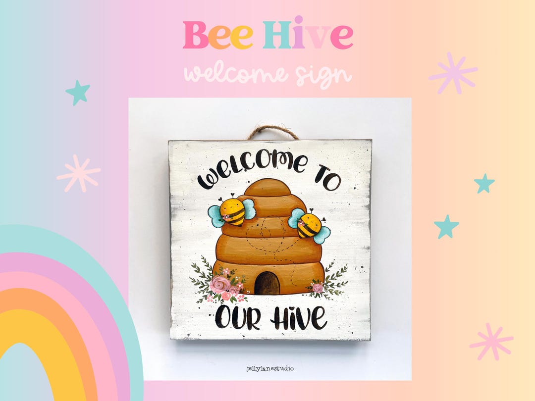 Beehive Door Hanger, Cute Bee Front Door Decor, Bee Lover Gift, Bee ...