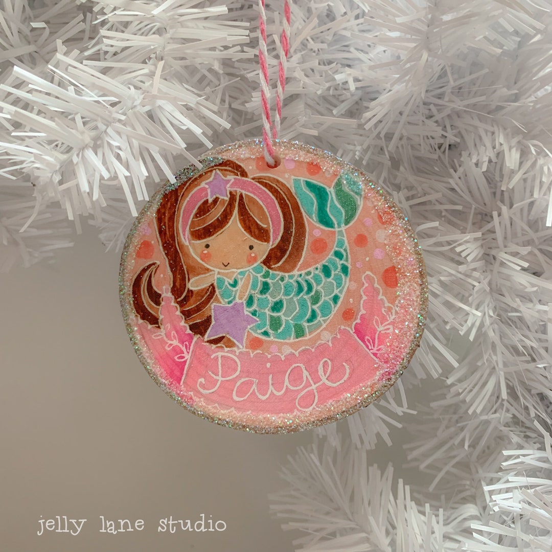 Mermaid Christmas Ornament, Personalized for Girl, Mermaid Lover Gift ...