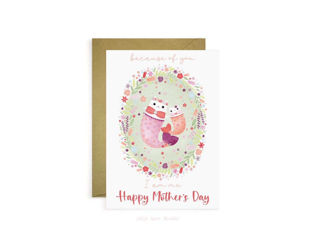 Merkitty Card, Printed Mother's Day Card, Happy Mother's Day, Eco ...