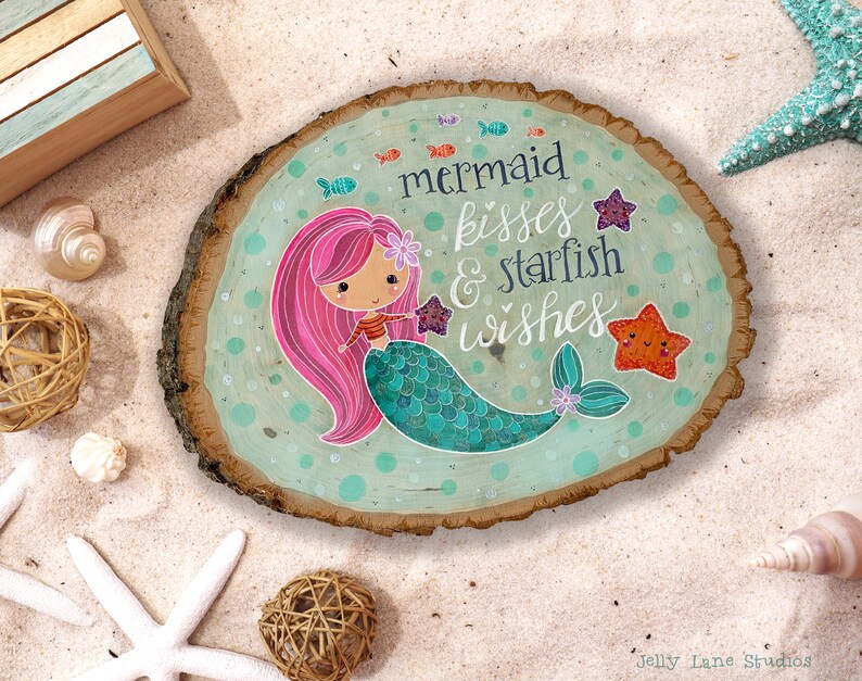 Mermaid Name Sign Personalized Mermaid Wall Decor Wall Art | Etsy