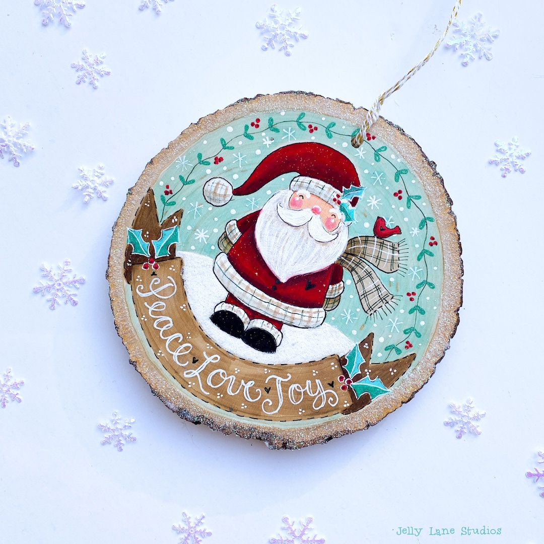 Rustic Santa Ornament, Personalized Santa Ornament, Country Santa, Hand ...