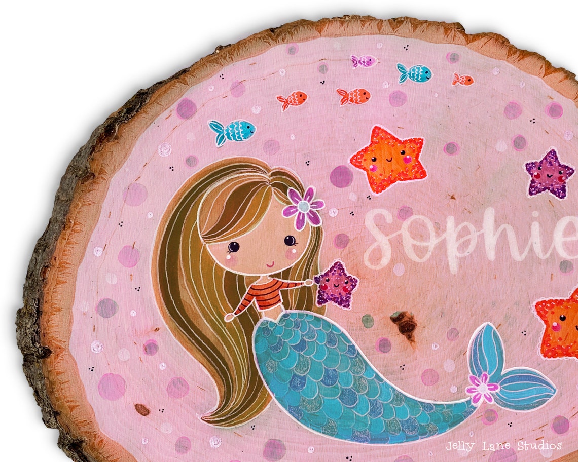 Mermaid Name Sign Personalized Mermaid Wall Decor Wall Art | Etsy