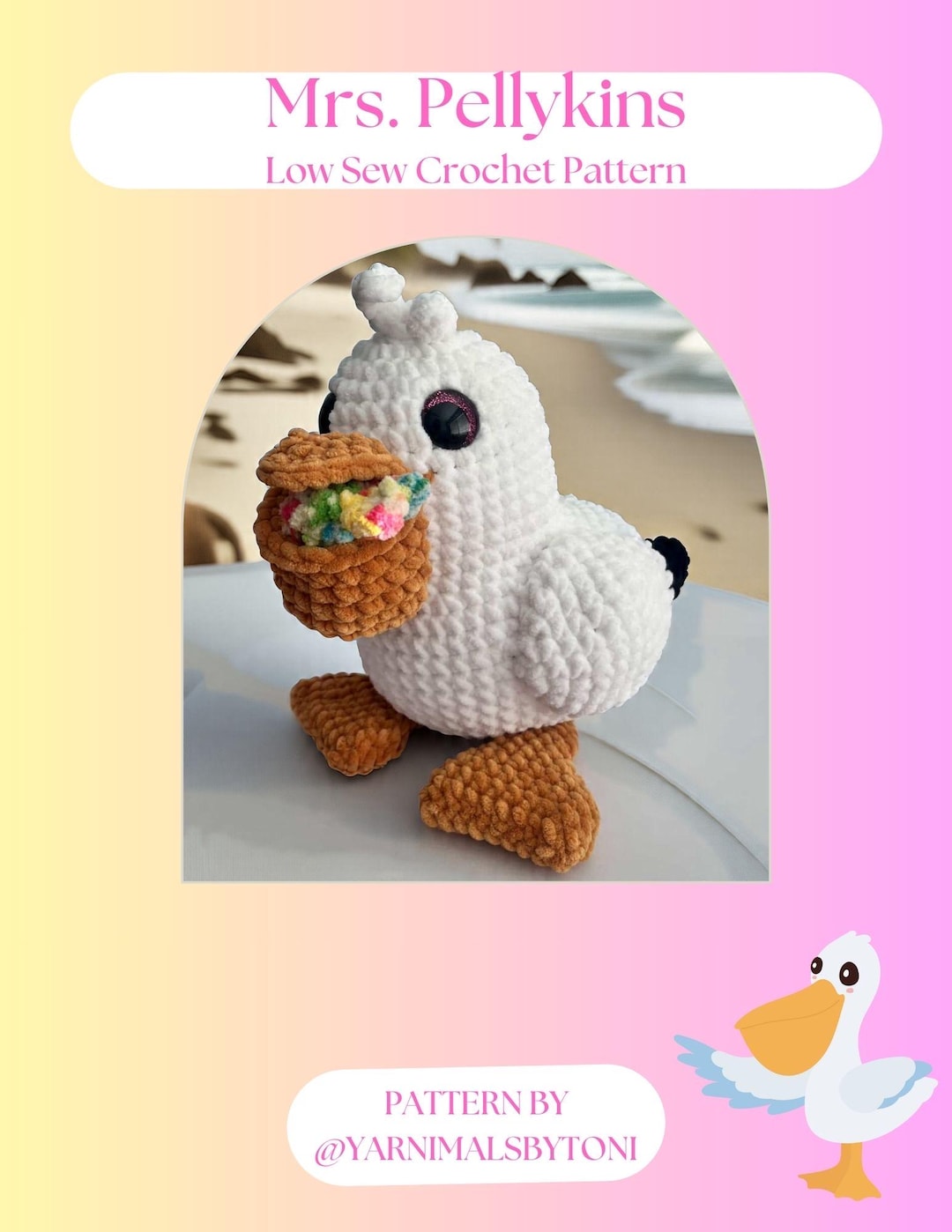 Crochet Pelican Pattern: Mrs. Pellykins, Low Sew (PDF Download) - Etsy