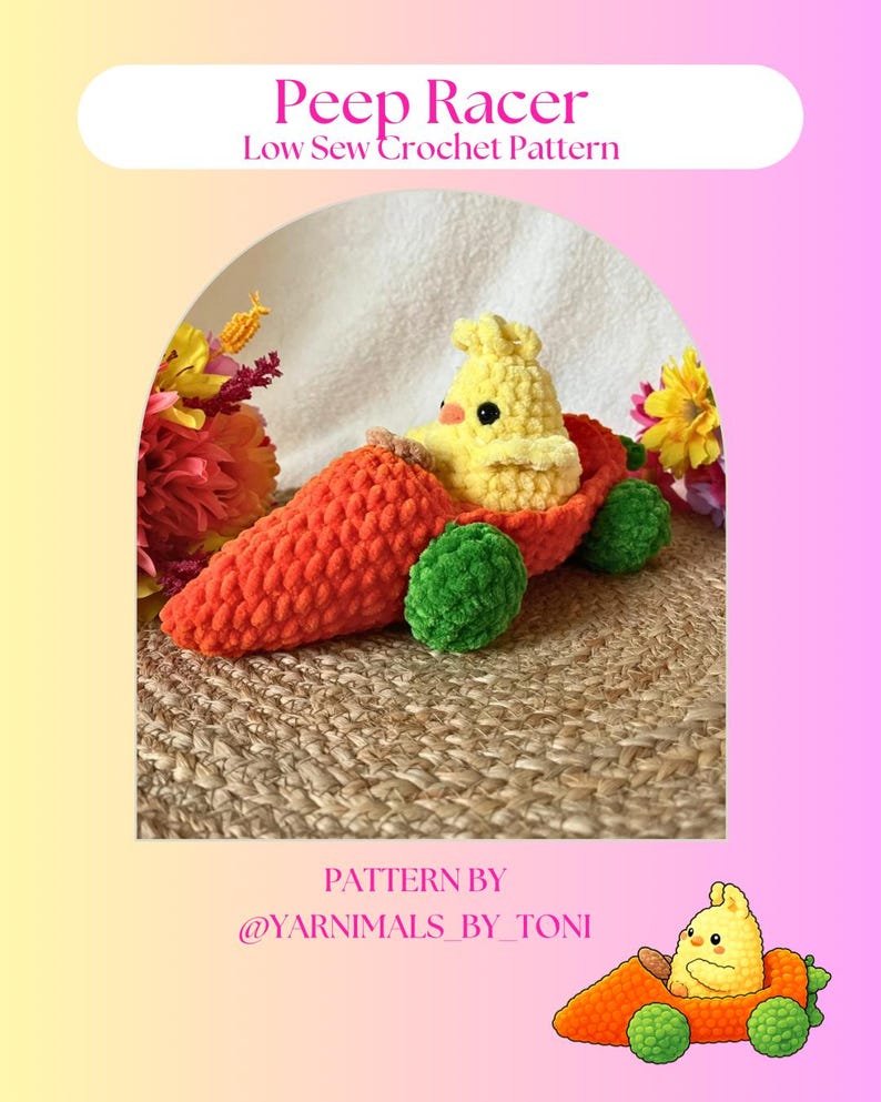 Peep Racer Pattern: Low Sew Amigurumi Toy (PDF Download) - Etsy