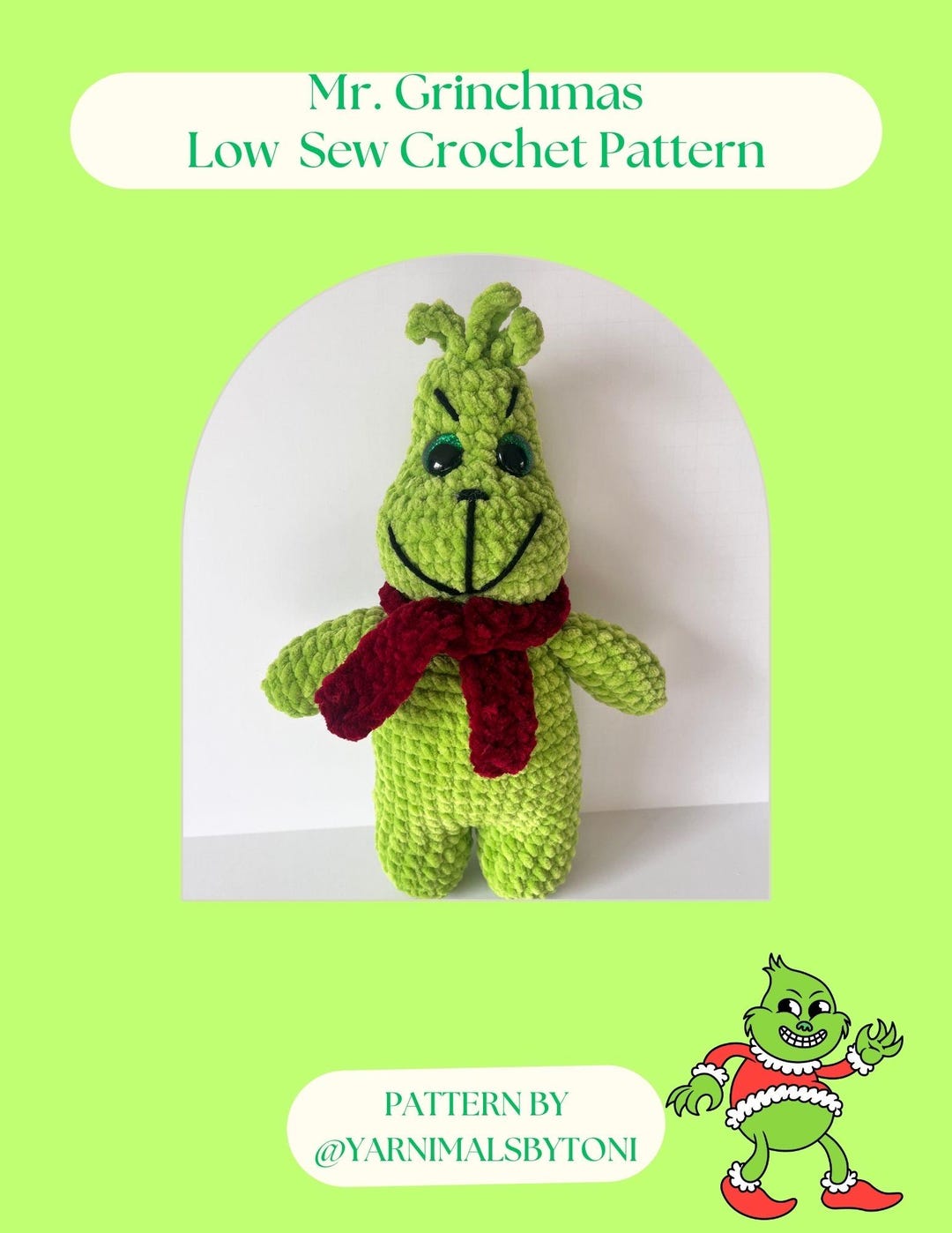 Mr. Grinchmas L CROCHET PATTERN L Low Sew L Instant Download PDF L ...