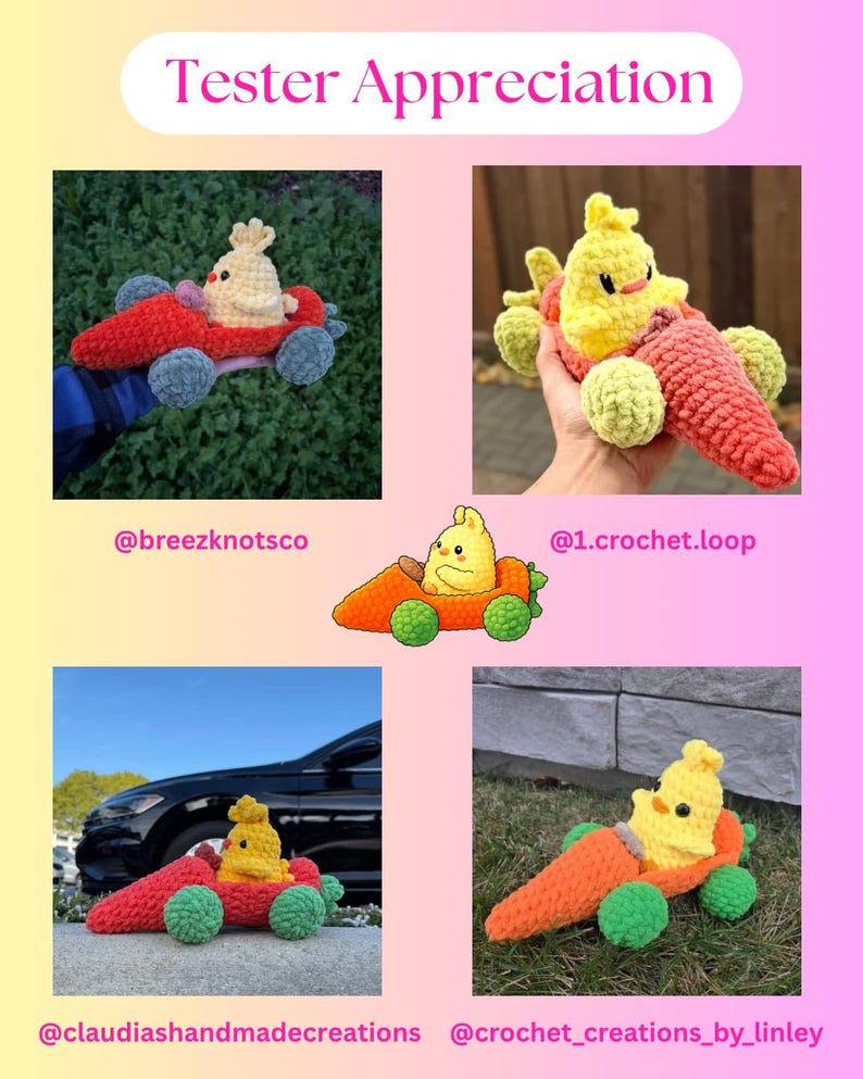 Peep Racer Pattern: Low Sew Amigurumi Toy (PDF Download) - Etsy
