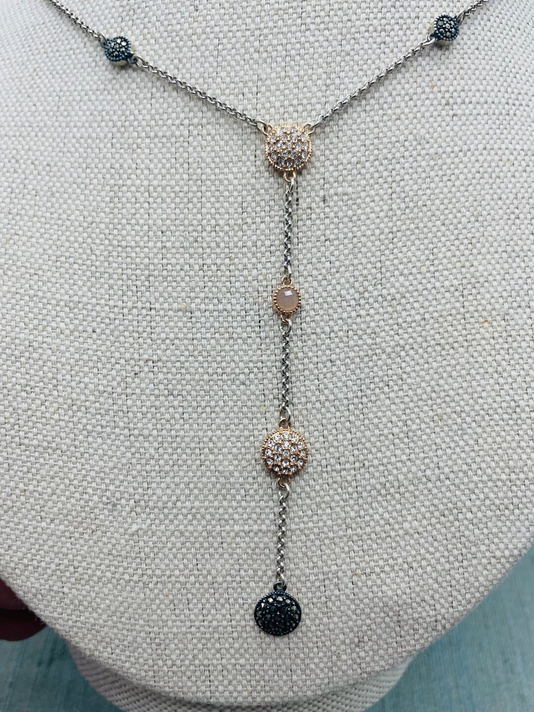 Vintage Judith Jack Marcasite Pave Y Neck - Etsy